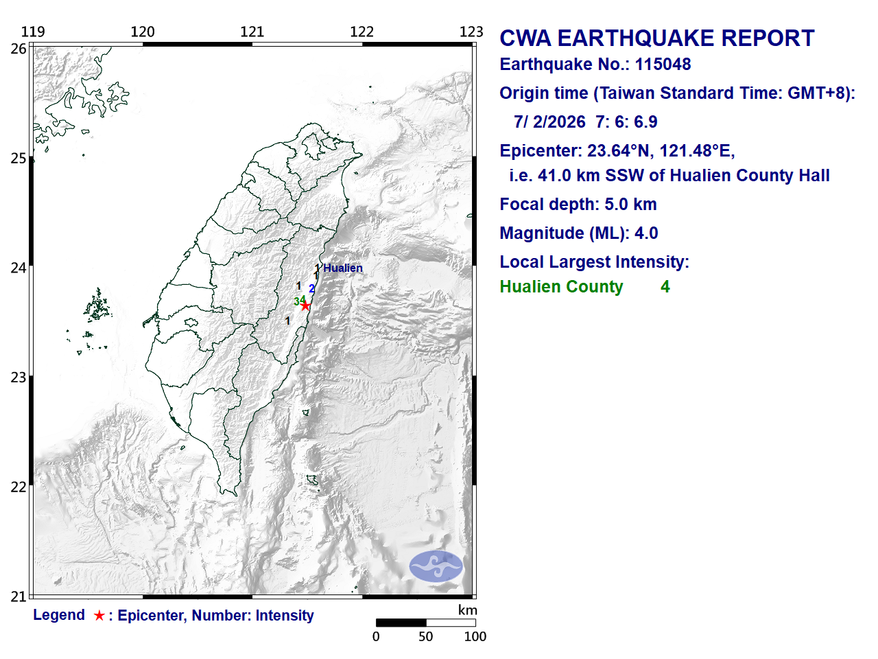 Earthquake Report | Central Weather Administration