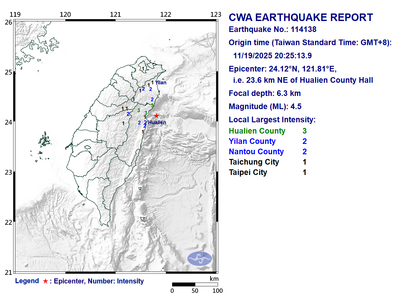 Earthquake Report | Central Weather Administration